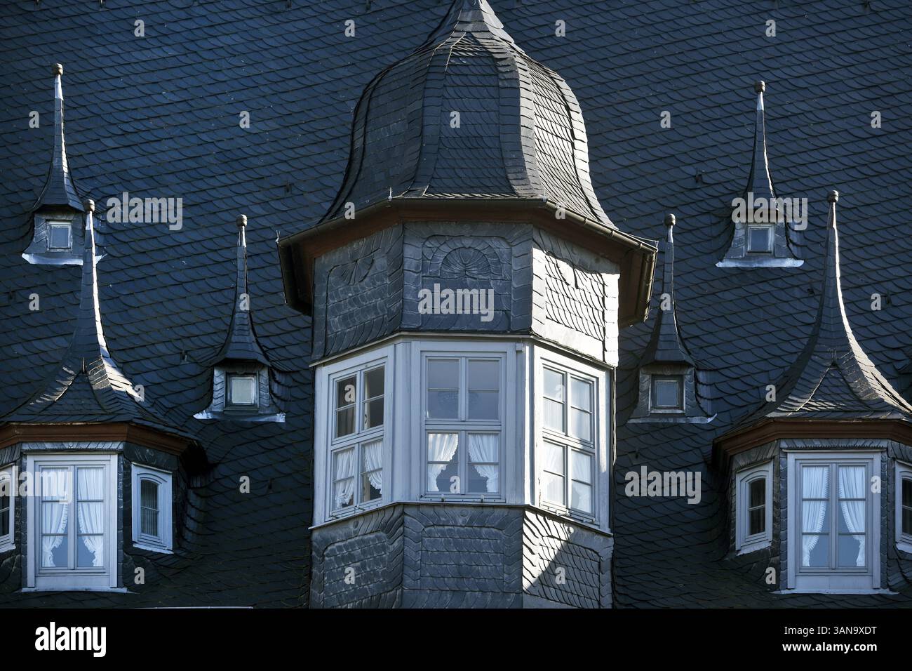 The historic Kaiserworth guildhall, late Gothic building on the market ...