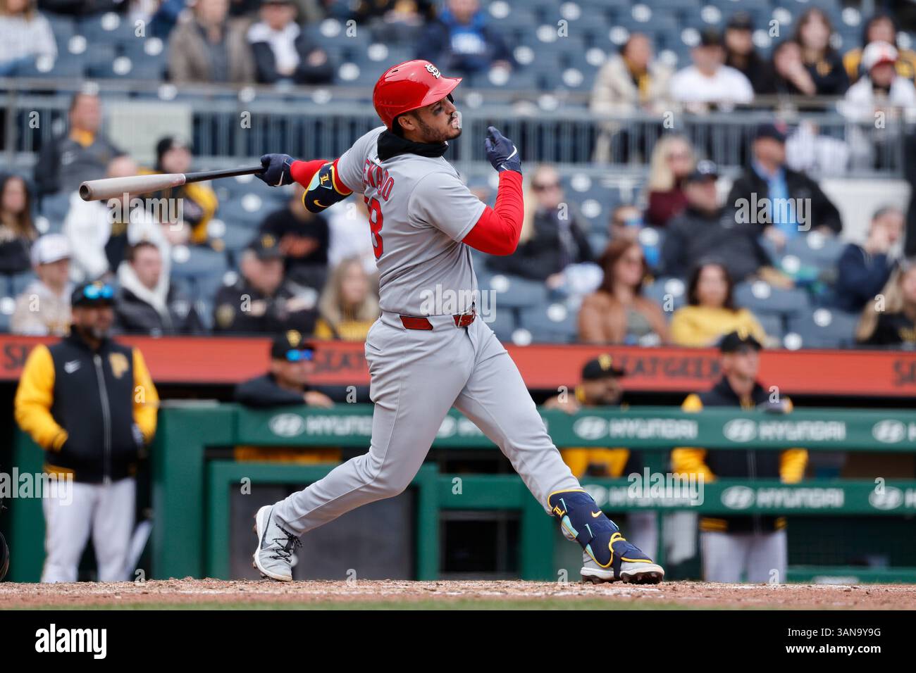 PITTSBURGH, PA - APRIL 09: St. Louis Cardinals third baseman Nolan ...