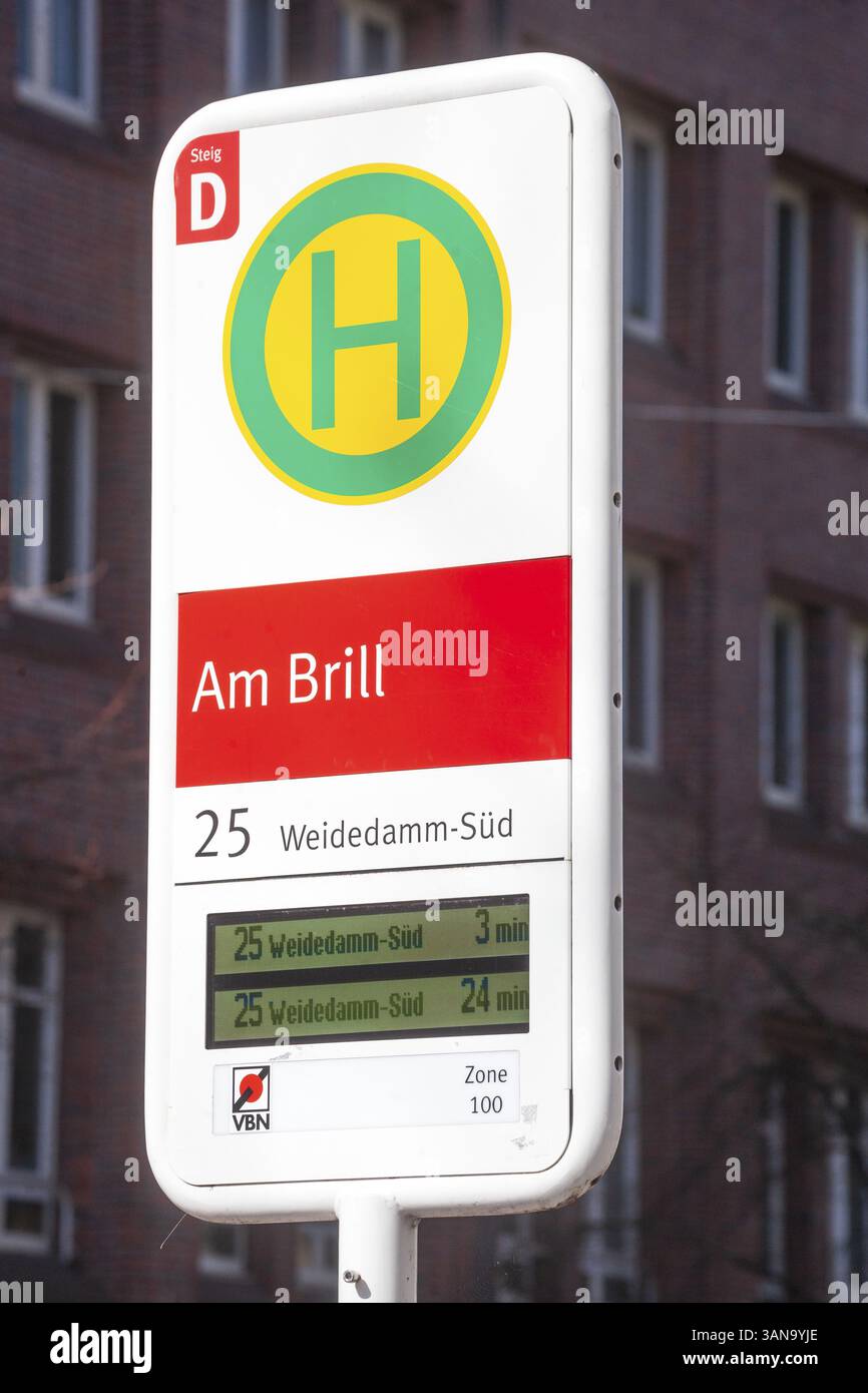 Bus stop sign, Bus stop, Public transport, Bremen, Germany, Europe ...