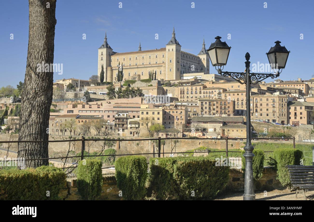 Terrace of the Castillo de San Servando, city panorama, Alcazar ...