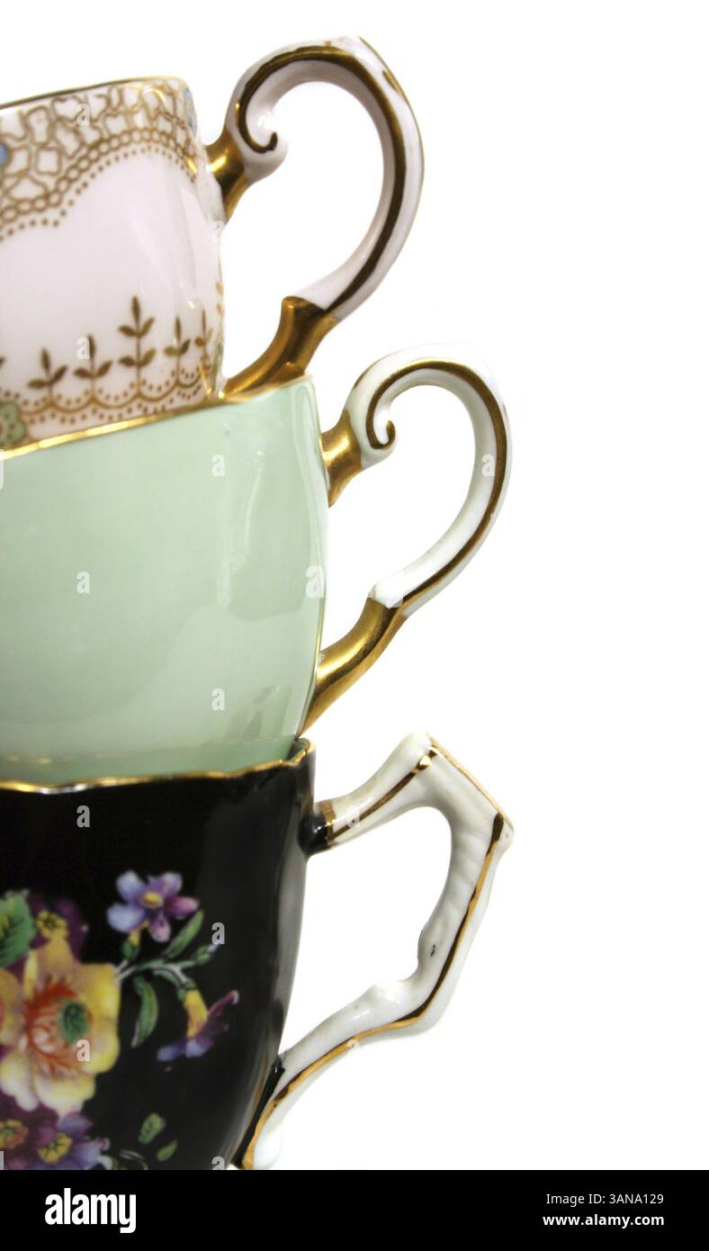 Stacked antique tea cups hi-res stock photography and images - Alamy