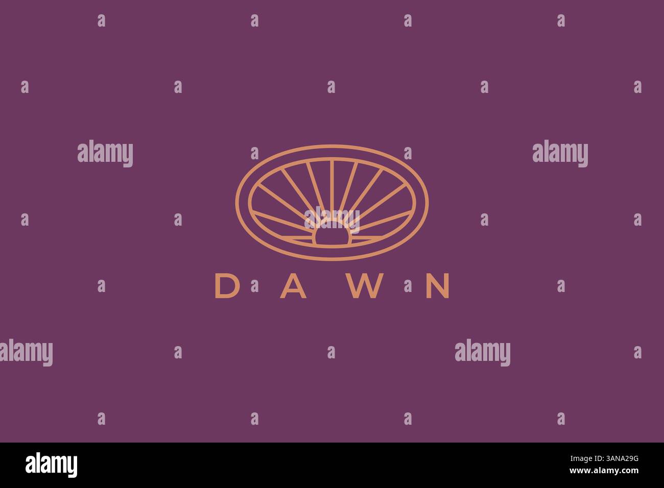 Dawn Logo Abstract Sunrise at Oval Frame for Agriculture Farm Field ...