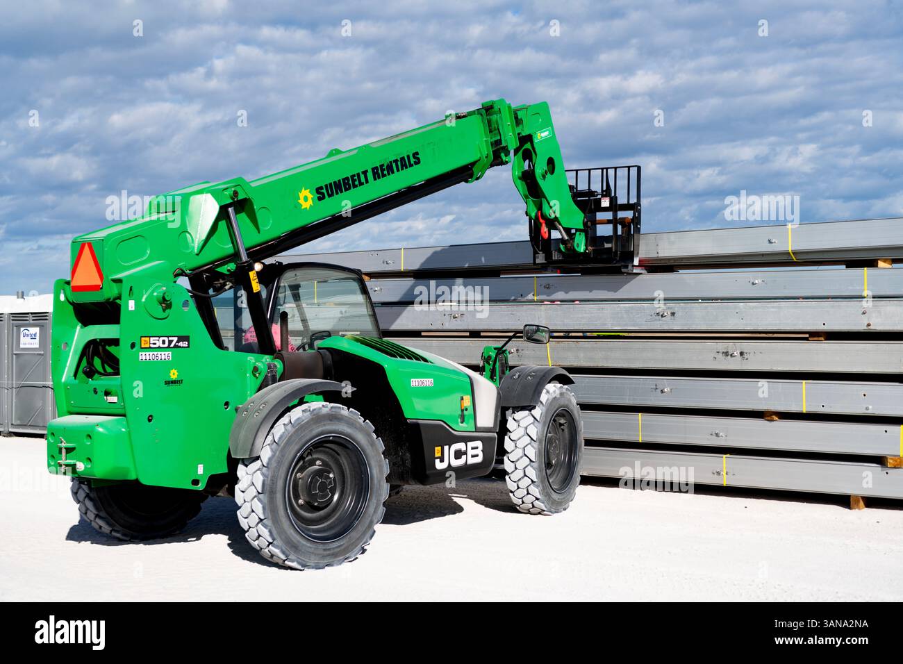 Miami, Florida, USA - November 16, 2024: Sunbelt Rentals boom lift ...