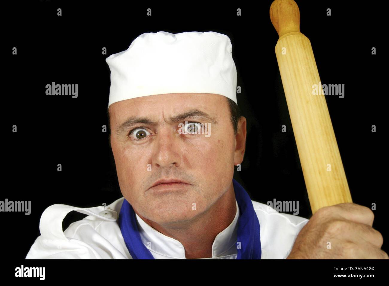 Very angry chef makes his presence felt Stock Photo - Alamy