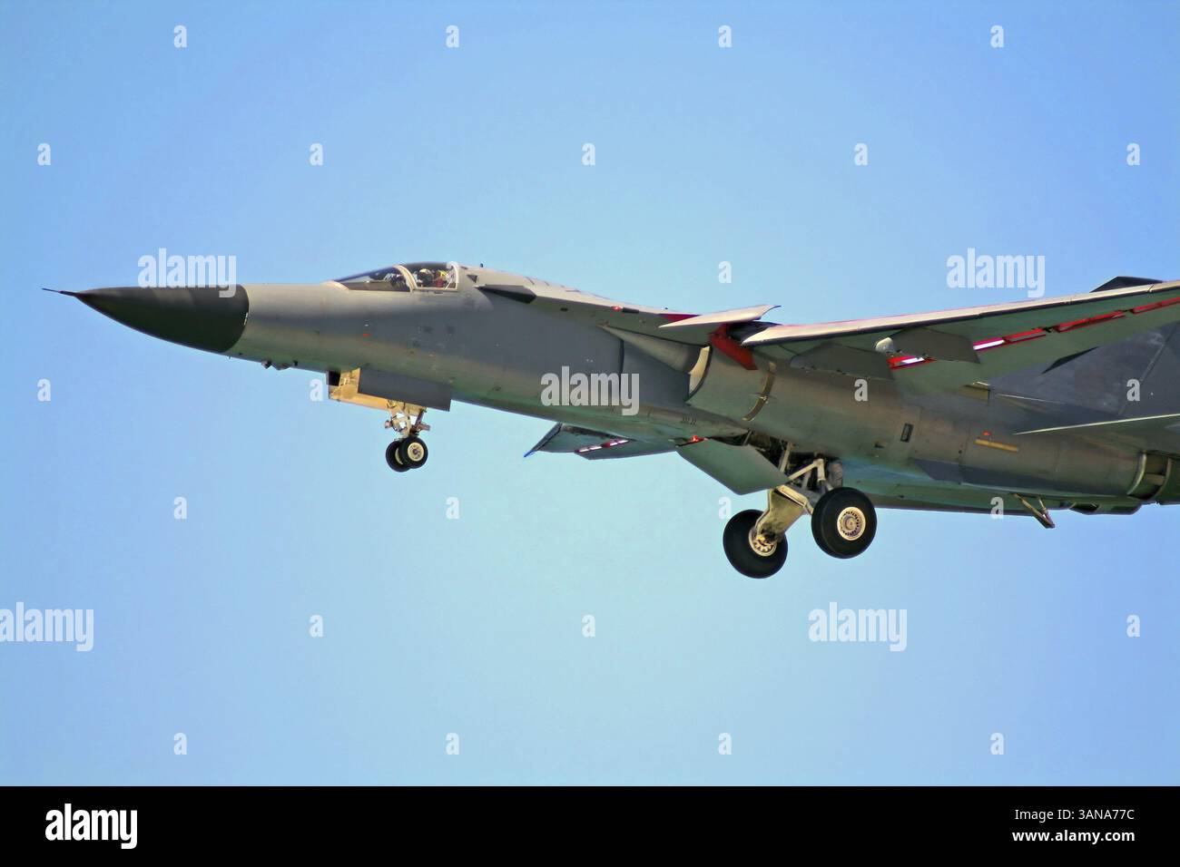 French made Dassault Mirage F 111 fighter bomber in flight Stock Photo ...