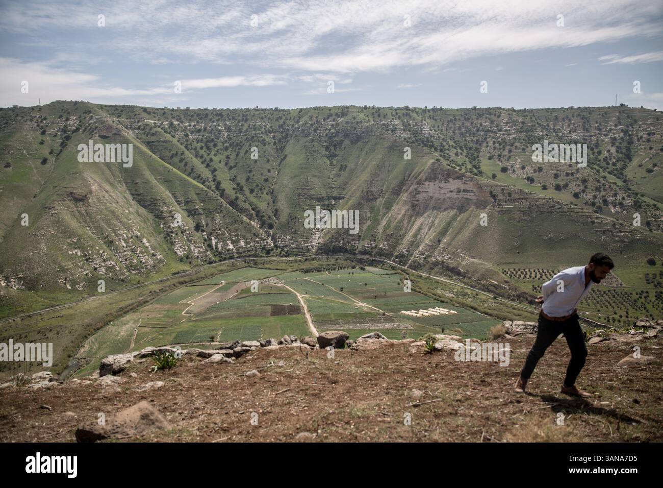 A view from farming land, beside the Syrian village of Koya, in the ...