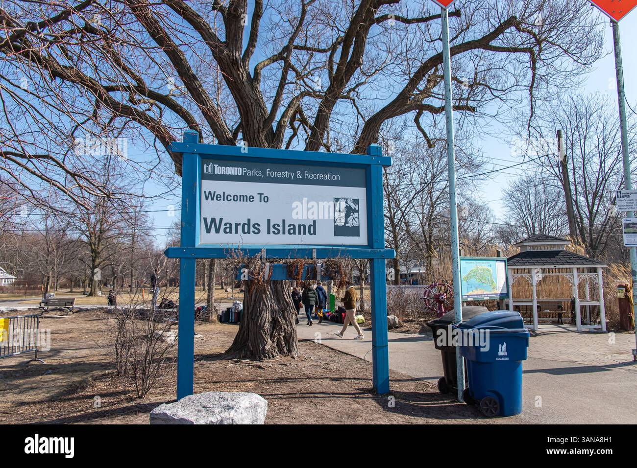 Toronto, CANADA - Feb 23 2024 : Welcome sign at Ward's Island in ...