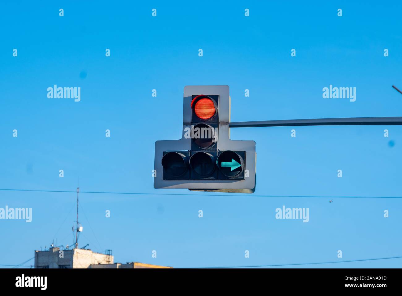 Red traffic light on the road. High quality photo Stock Photo - Alamy