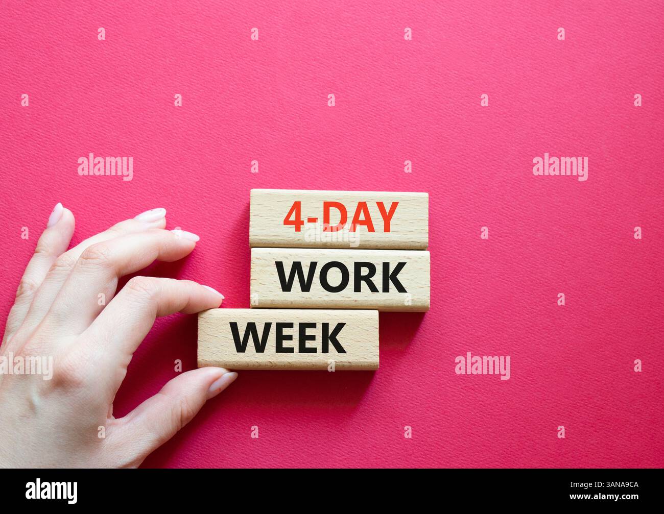 4-day work week symbol. Concept words 4-day work week on wooden blocks ...