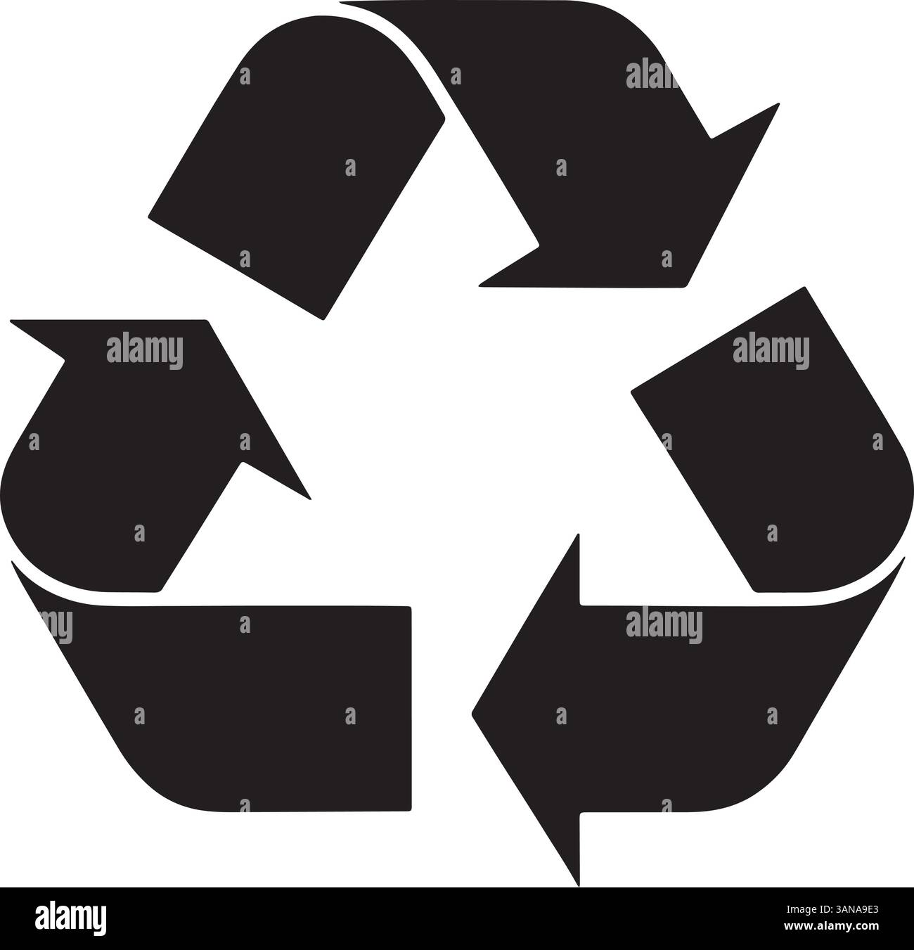 Green Recycle Symbol Silhouette Vector or Eco-Friendly Recycling Icon ...