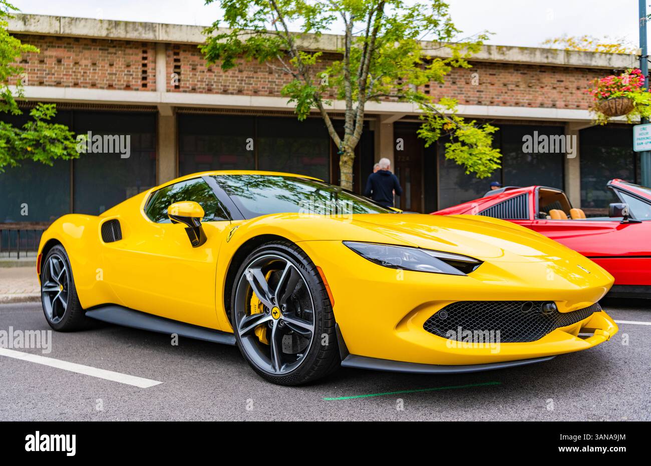 Chicago, Illinois - September 29, 2024: Ferrari 296 GTS or GTB yellow ...