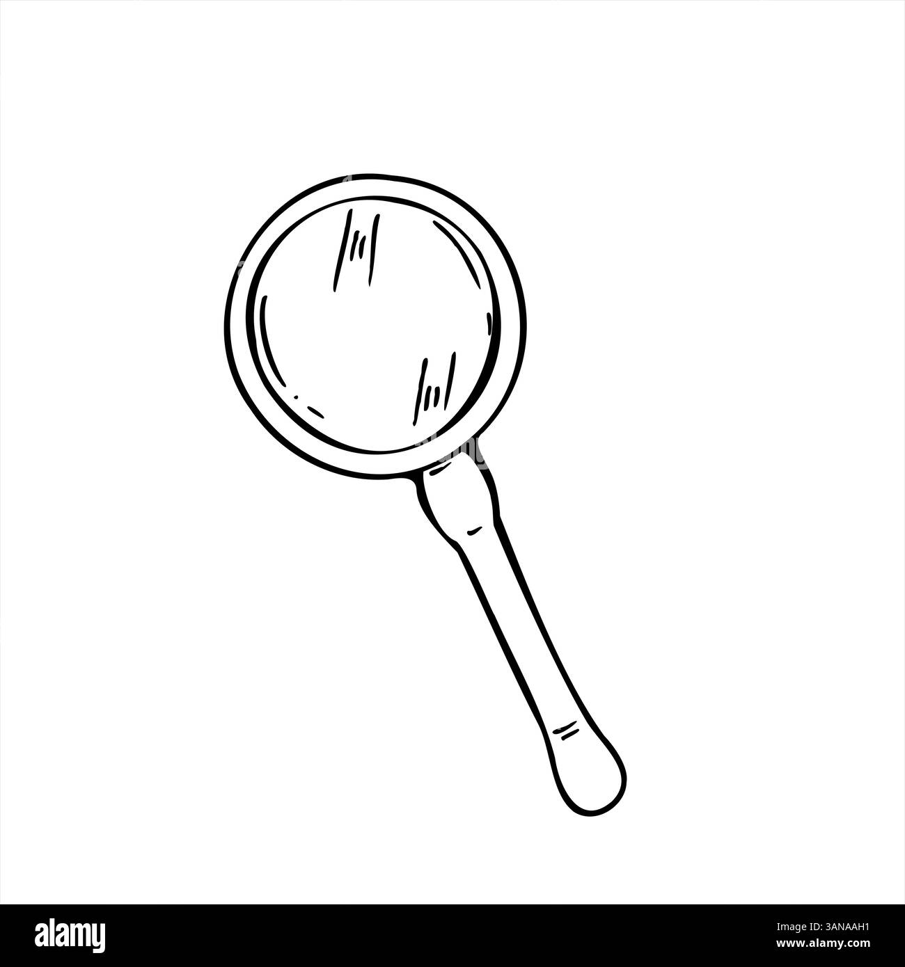 Black outline art magnifying glass Stock Vector Images - Alamy