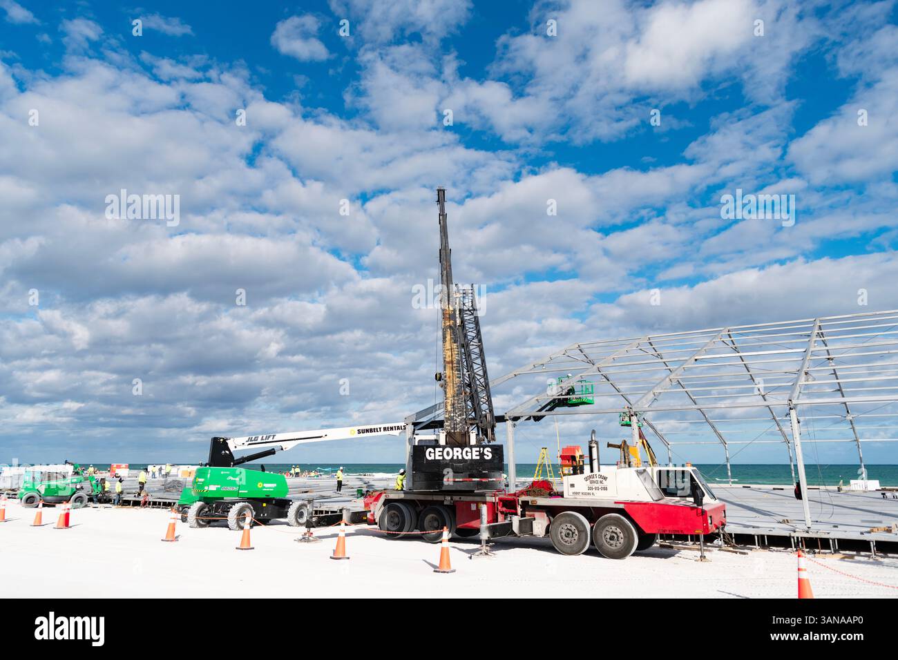 Miami, Florida, USA - November 16, 2024: Metal construction. Telescopic ...