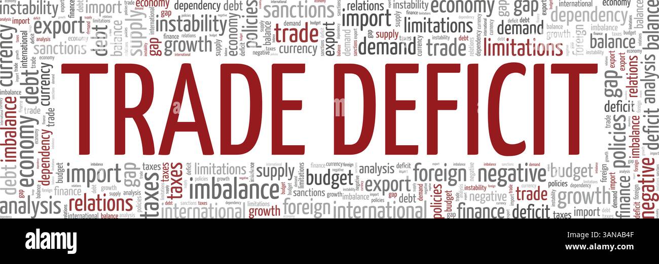 Trade Deficit word cloud conceptual design isolated on white background ...