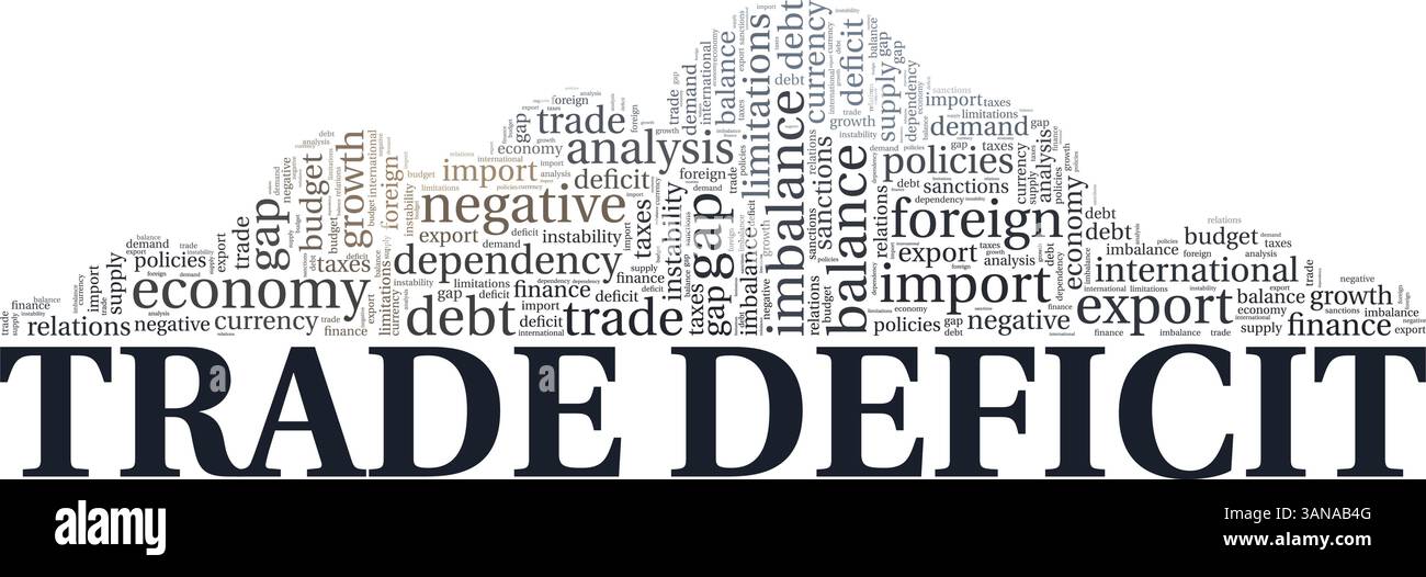 Trade Deficit word cloud conceptual design isolated on white background ...