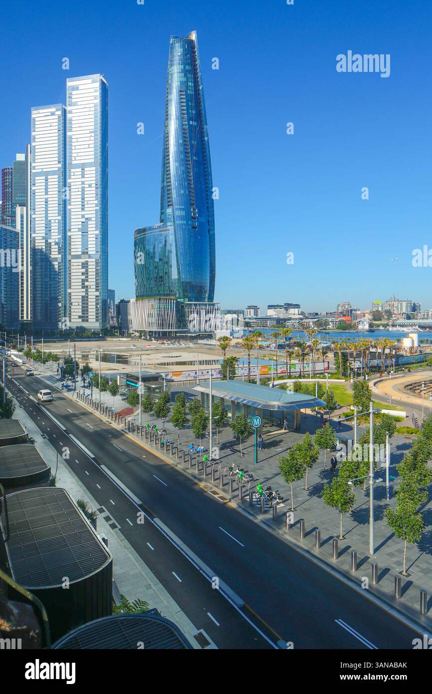 The new suburb of Barangaroo on Hickson Road in Sydney, Australia, seen ...
