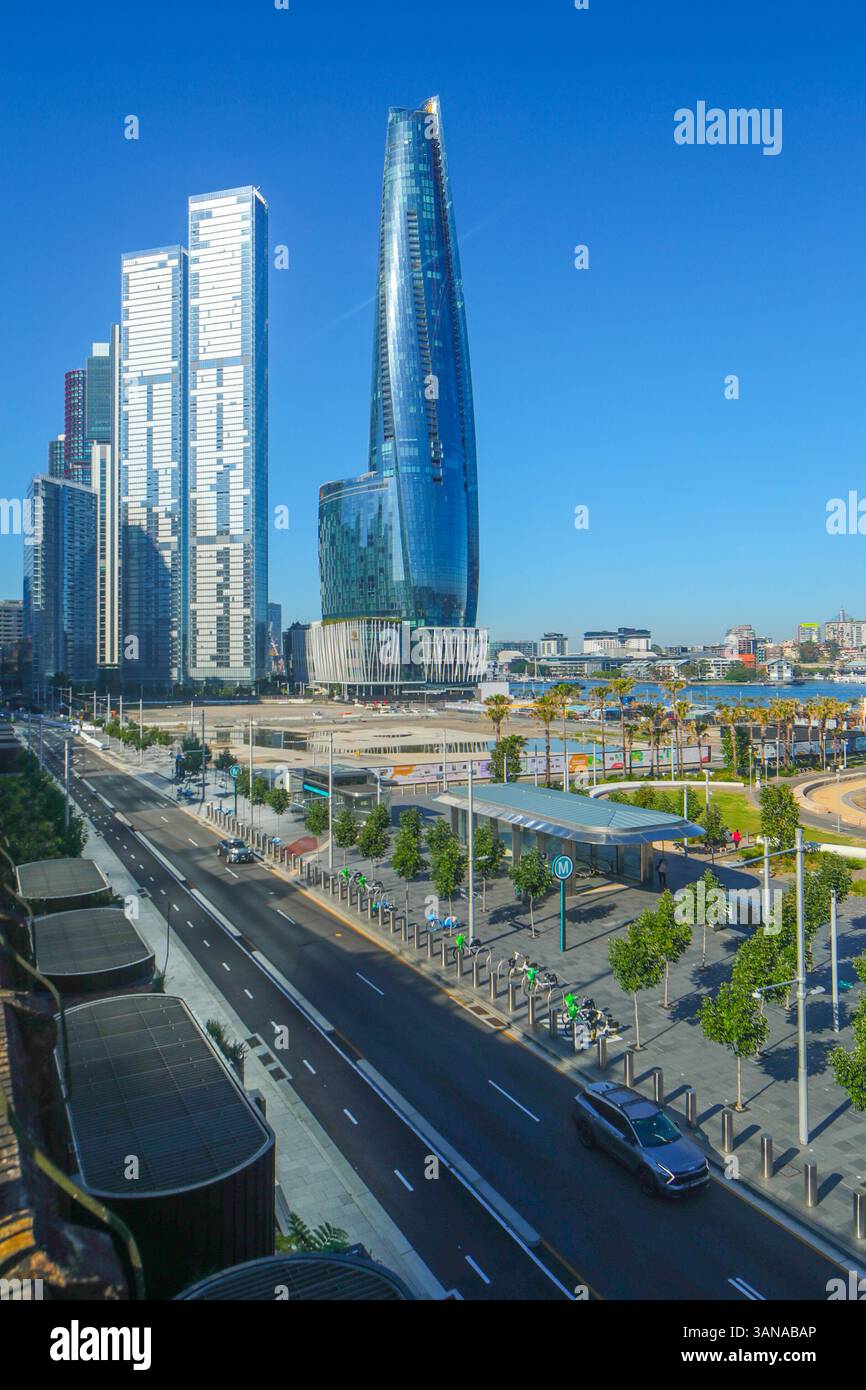 The new suburb of Barangaroo on Hickson Road in Sydney, Australia, seen ...
