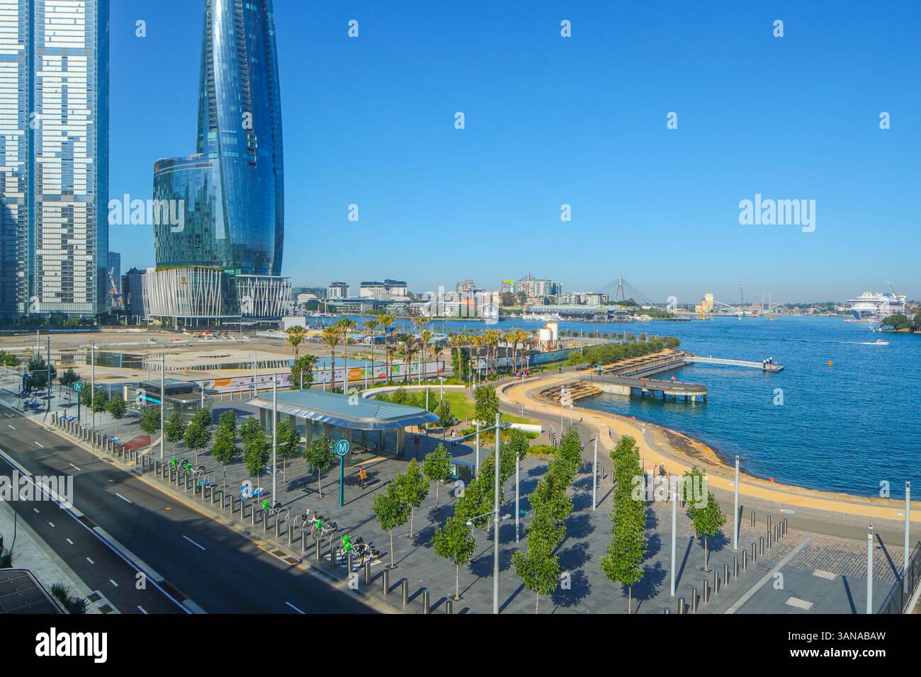 The new suburb of Barangaroo on Hickson Road in Sydney, Australia, seen ...