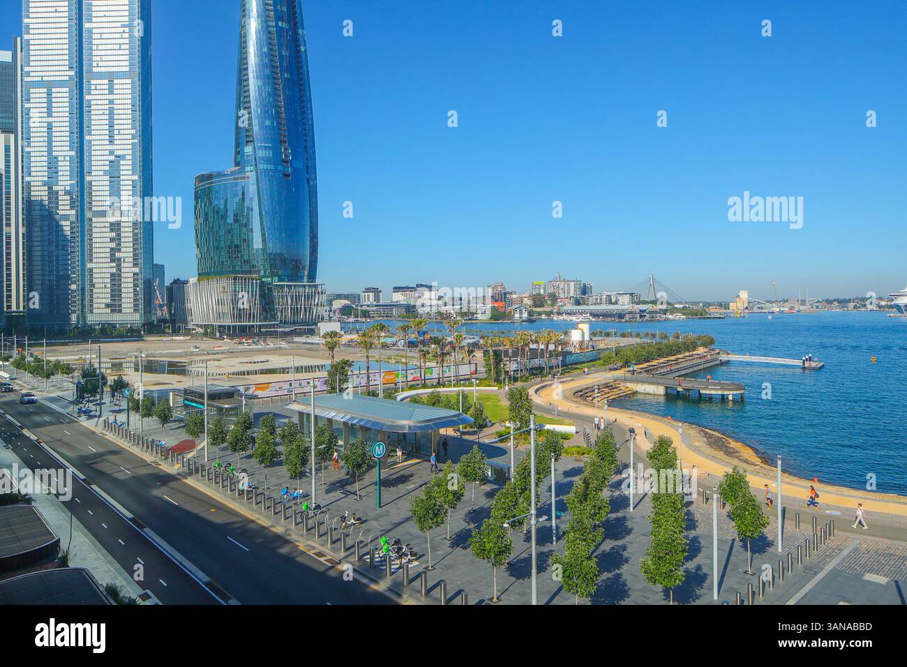 The new suburb of Barangaroo on Hickson Road in Sydney, Australia, seen ...