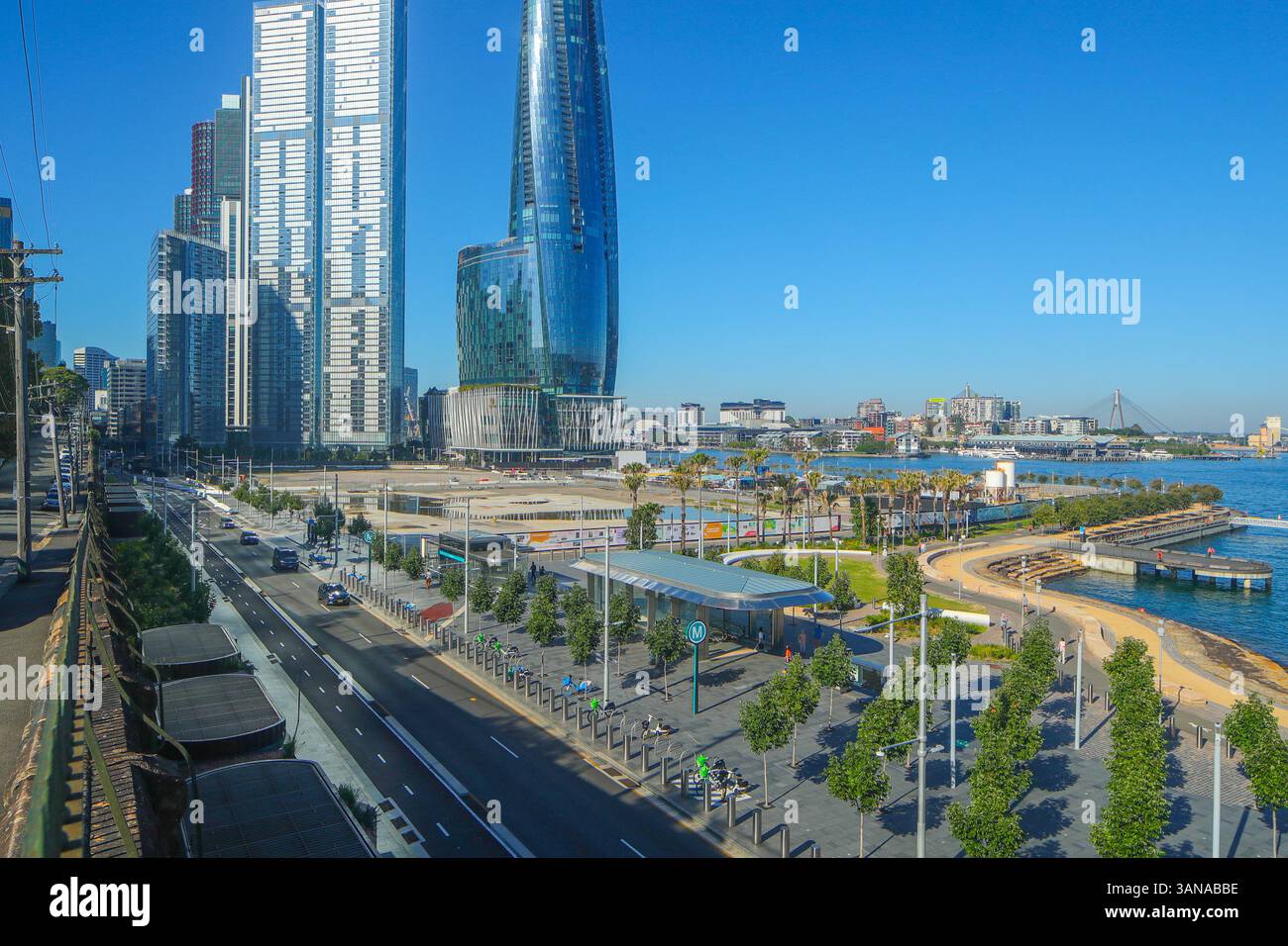 The new suburb of Barangaroo on Hickson Road in Sydney, Australia, seen ...