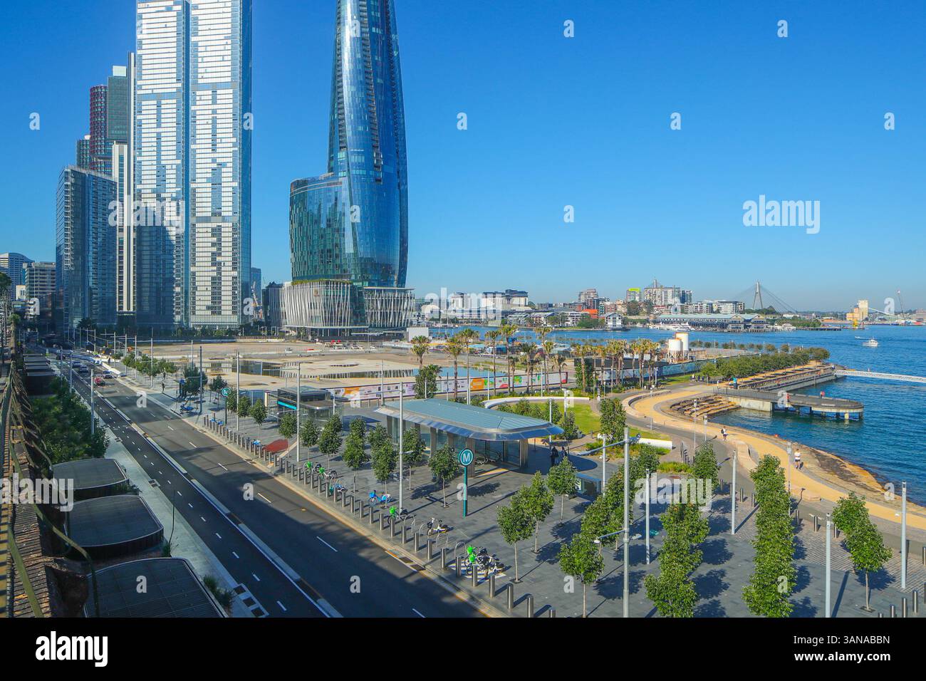 The new suburb of Barangaroo on Hickson Road in Sydney, Australia, seen ...