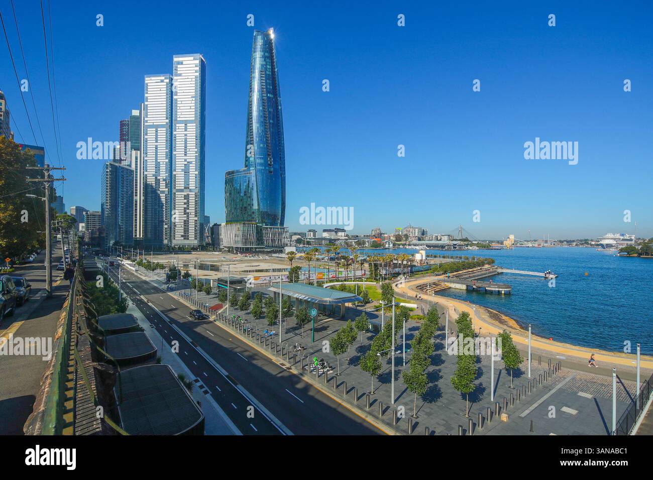 The new suburb of Barangaroo on Hickson Road in Sydney, Australia, seen ...