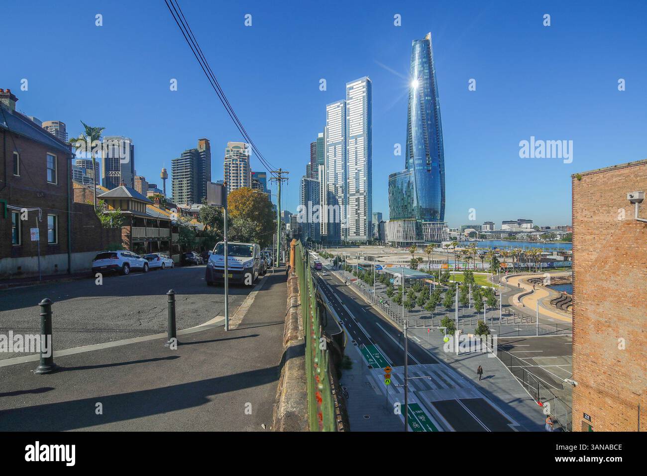 The new suburb of Barangaroo on Hickson Road in Sydney, Australia, seen ...