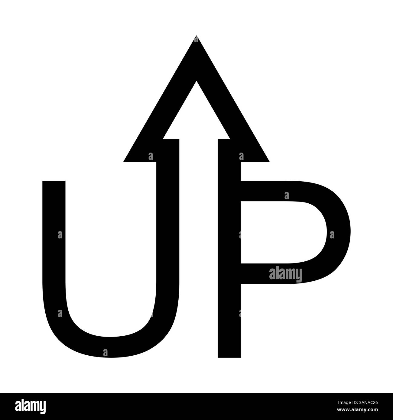 Upward Progress Symbol, Arrow Integrated with Letters UP Stock Vector ...