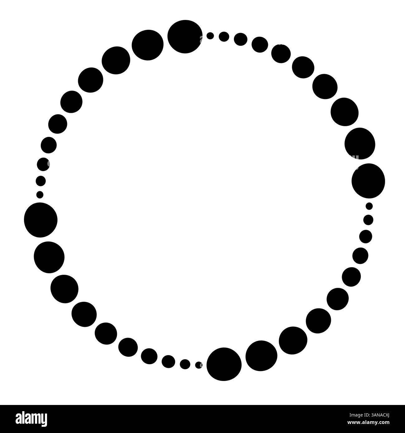 Asymmetrical Dotted Circle, Dynamic Circular Design Element Stock ...