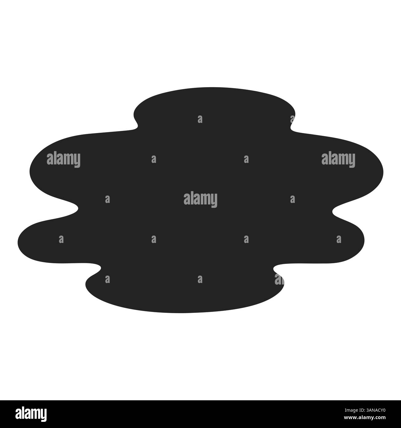 Black cartoon style puddle silhouette icon with smooth edges Stock ...