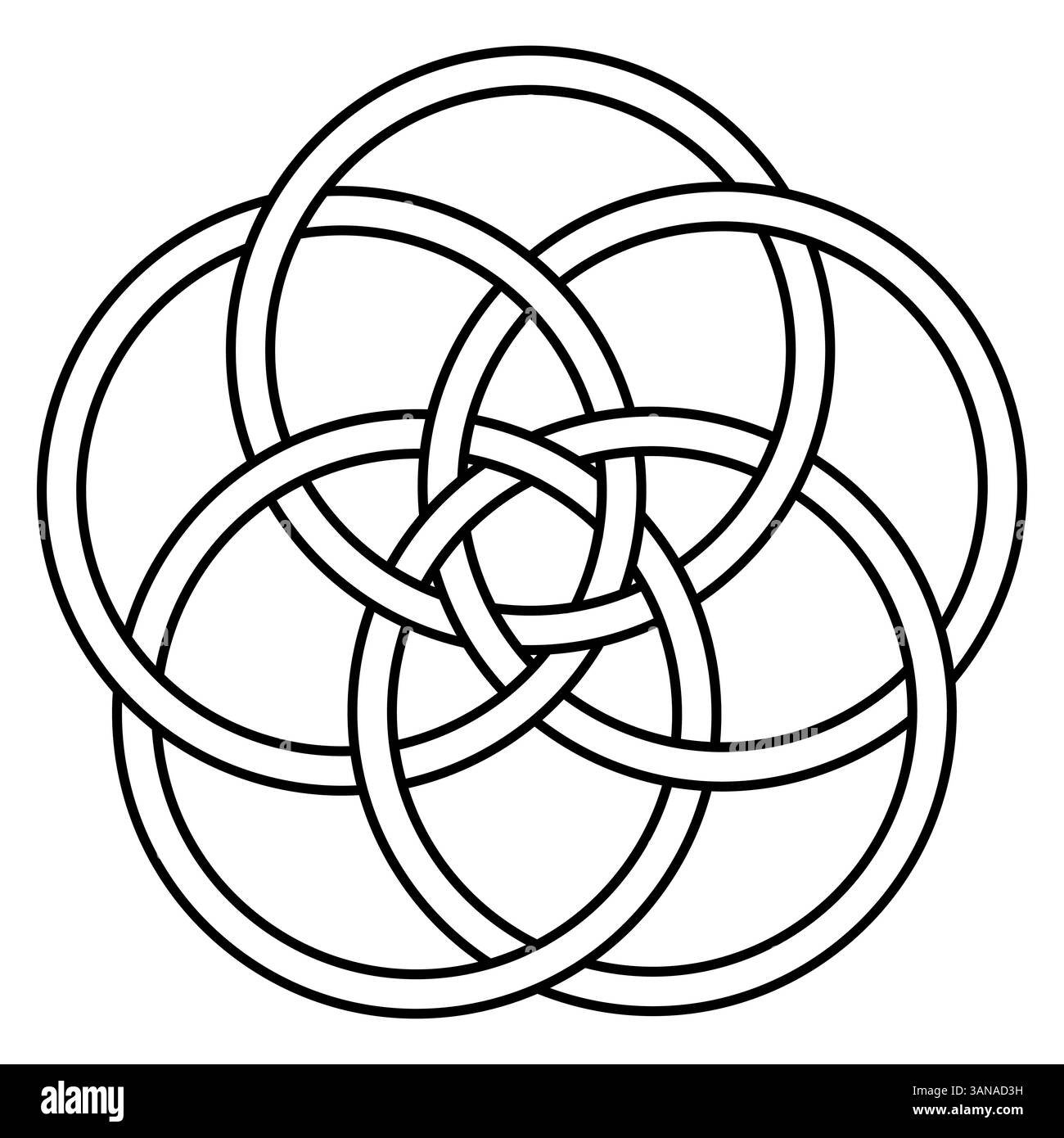 Interlocking Circles Pattern Unity Connection And Infinite Flow Stock Vector Image And Art Alamy