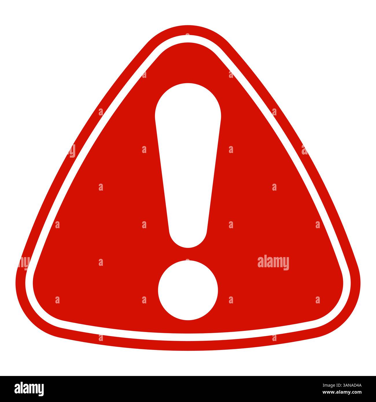 Red Triangle Warning Sign With Bold Exclamation Mark Symbol Stock ...