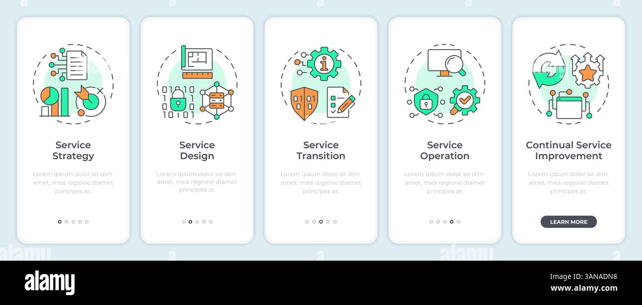 ITIL management onboarding mobile app screen Stock Vector Image & Art - Alamy