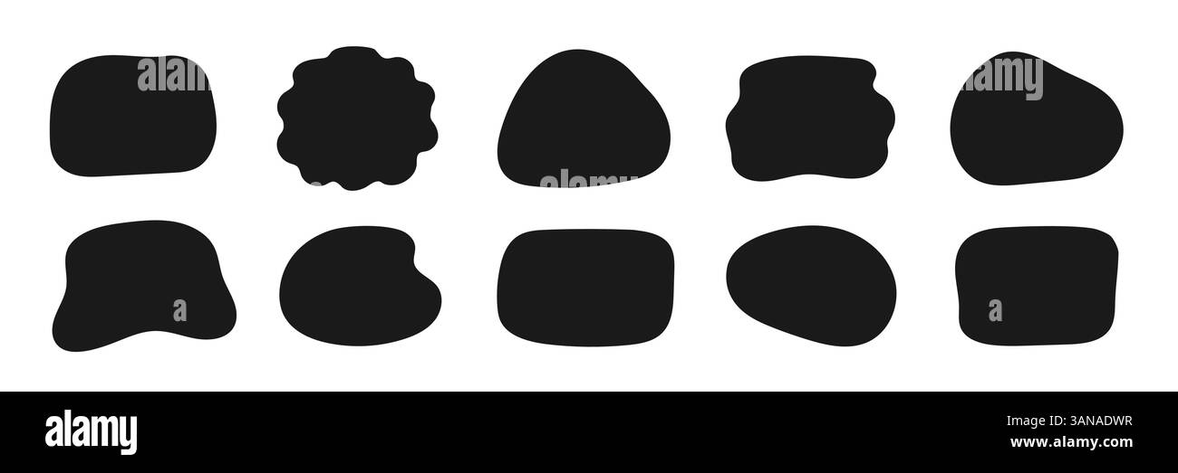Organic shape round form set. Liquid organic blob curve background ...