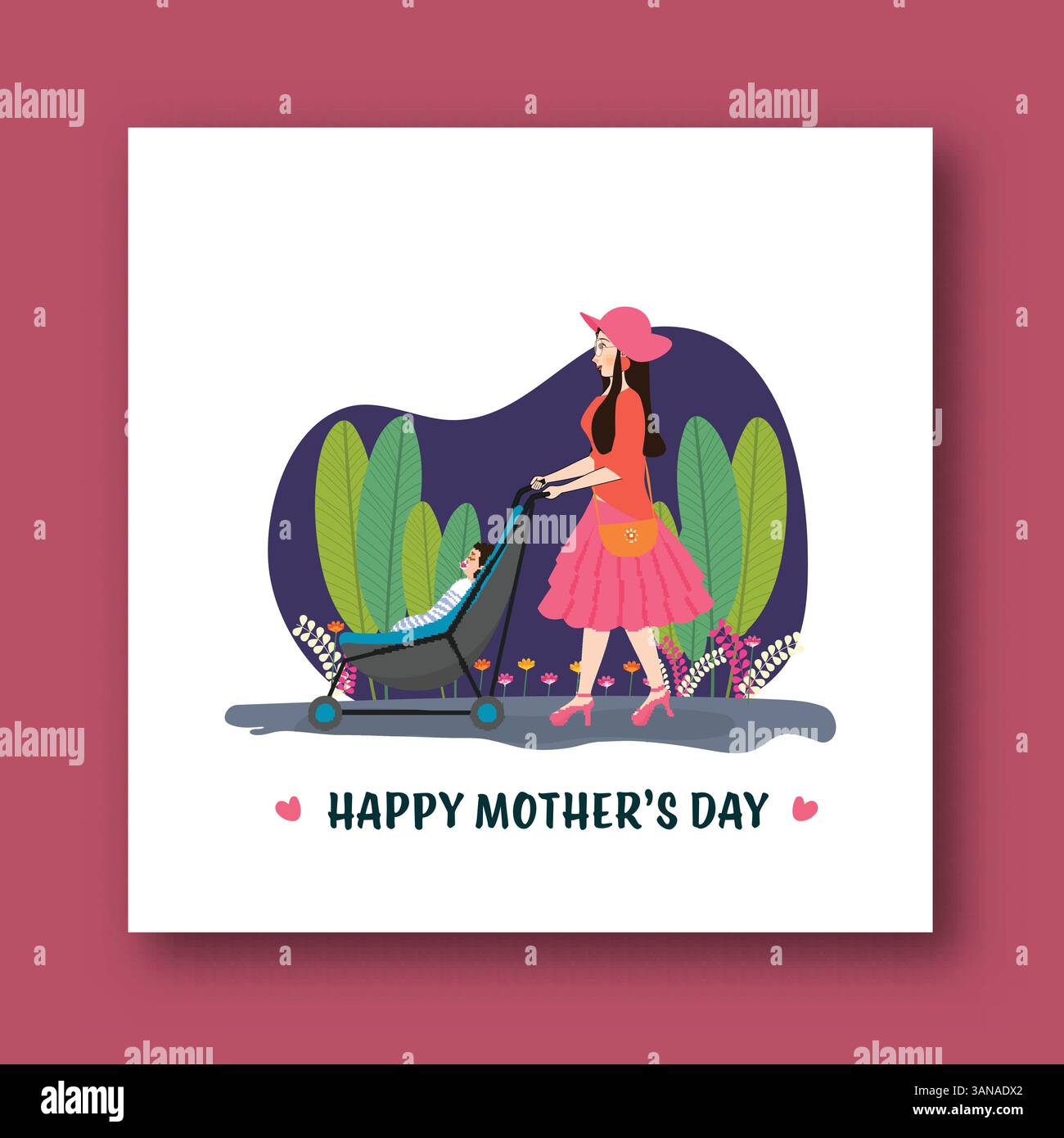 Mother stroller child in Stock Vector Images - Alamy