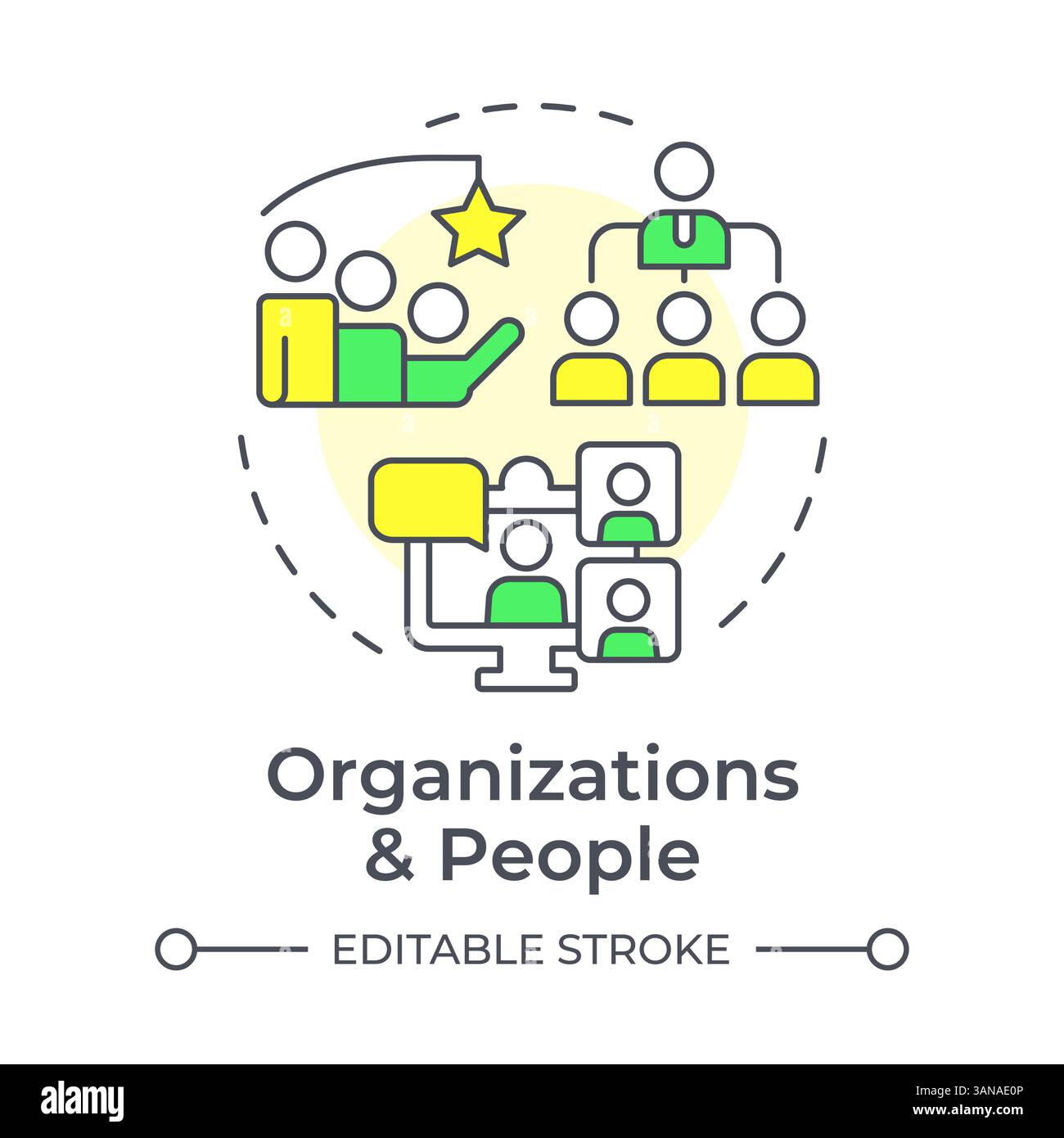 Organizations and people multi color concept icon Stock Vector Image ...