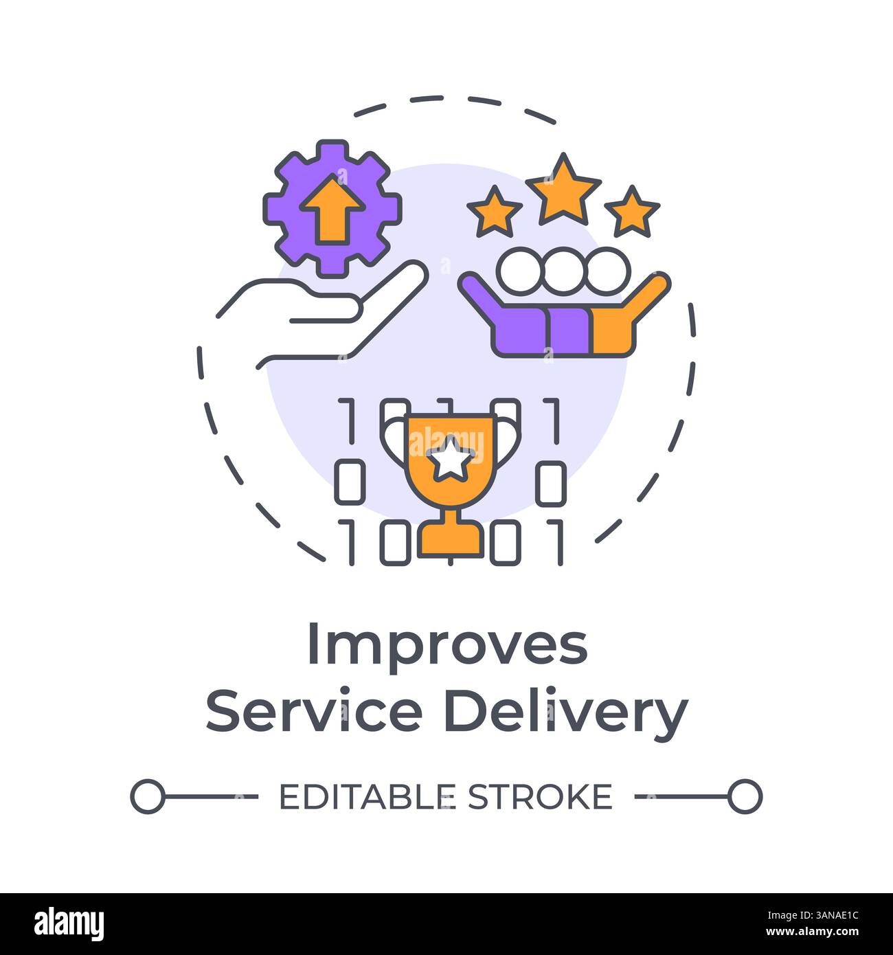 Improves service delivery multi color concept icon Stock Vector Image ...