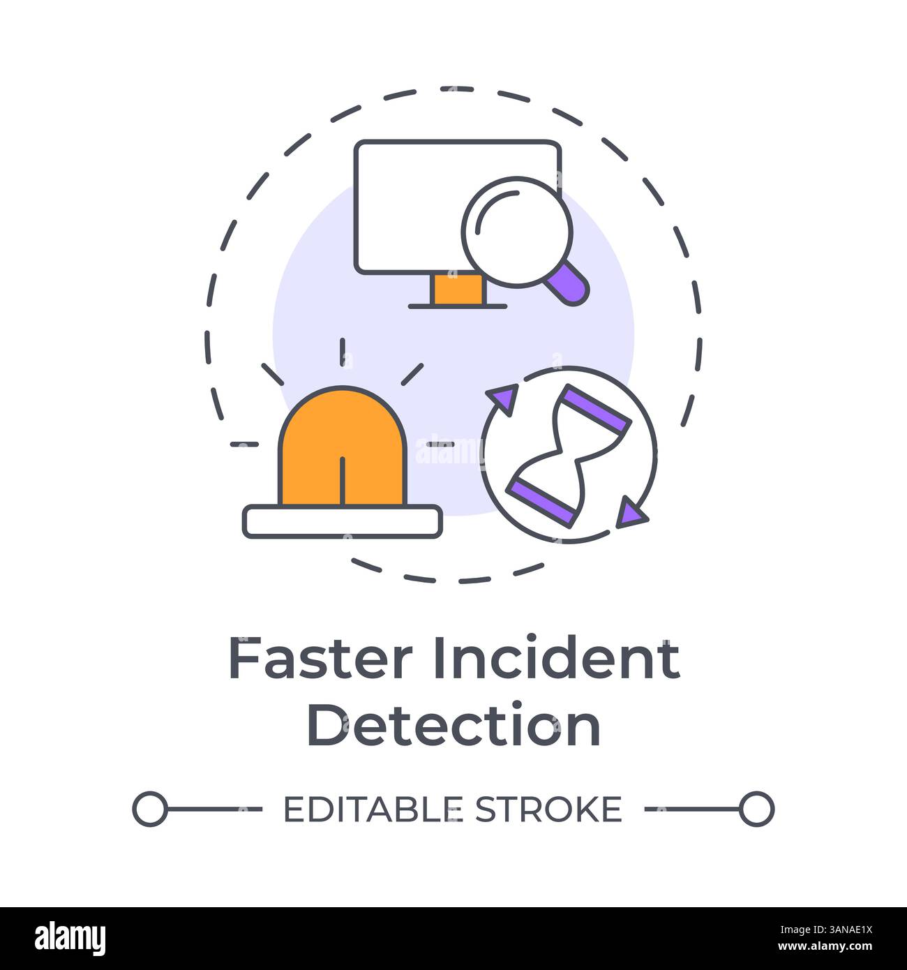 Faster incident detection multi color concept icon Stock Vector Image ...