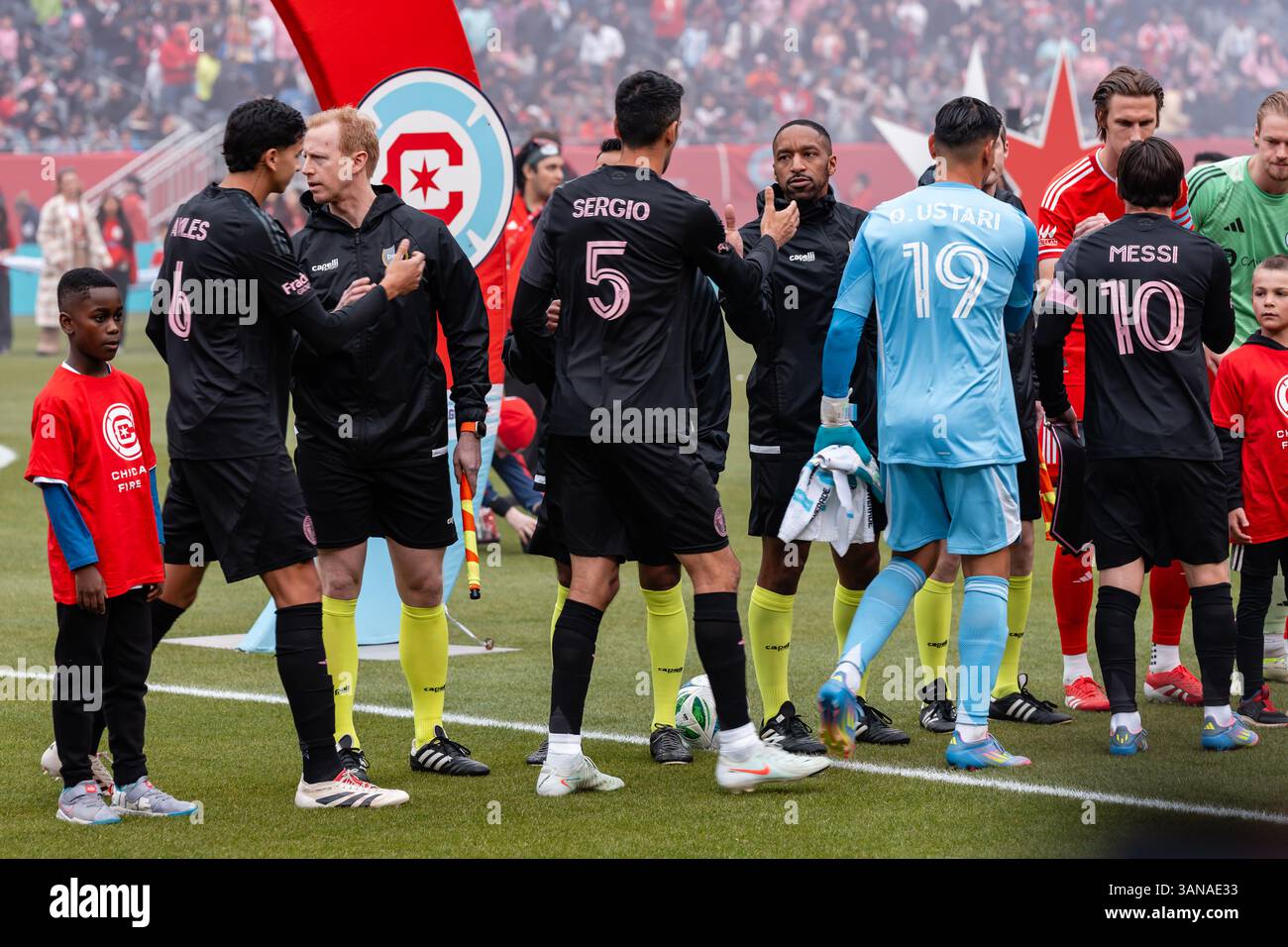 Chicago, United States. 13th Apr, 2025. Inter Miami players Lionel ...