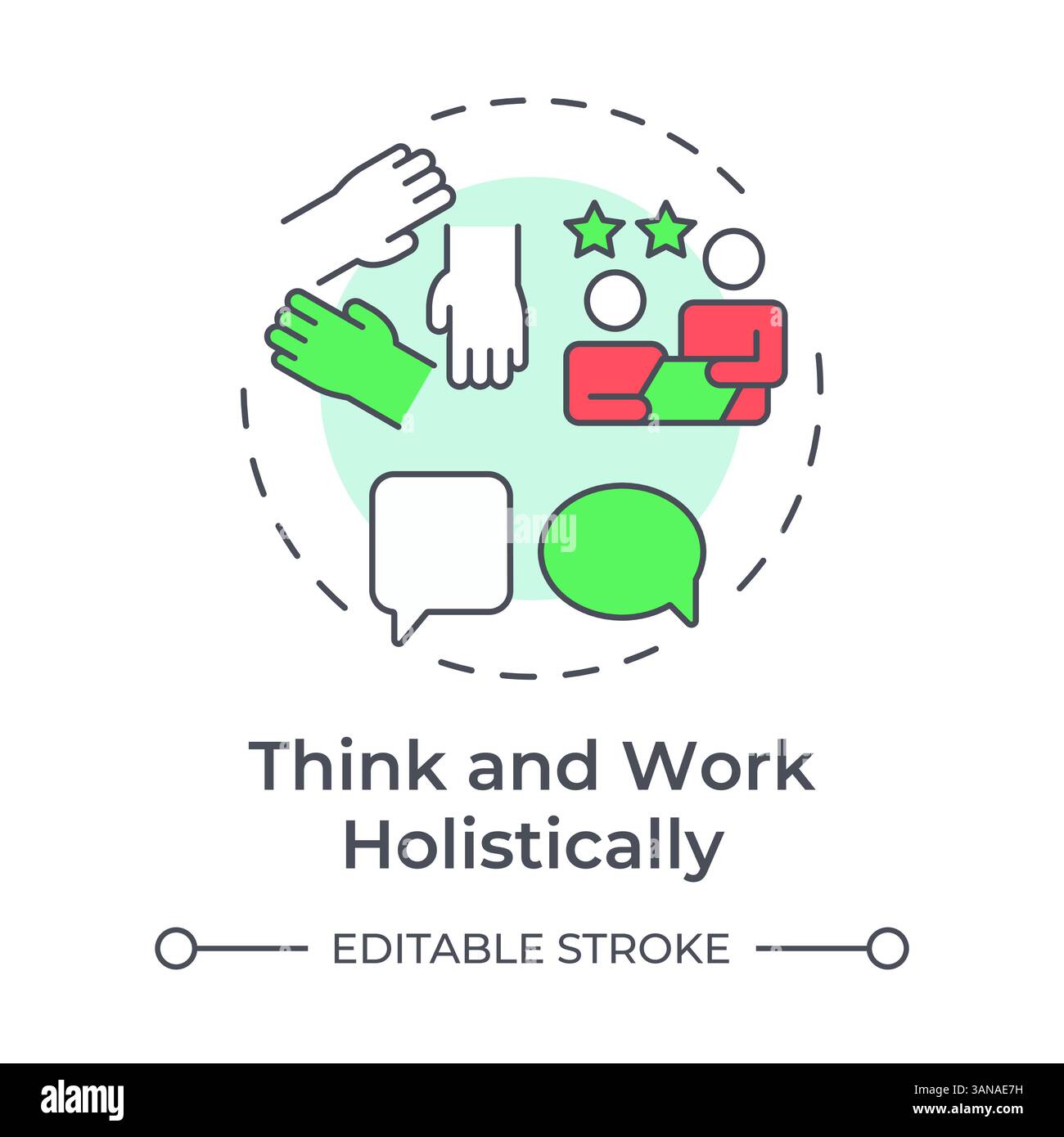 Think and work holistically multi color concept icon Stock Vector Image ...