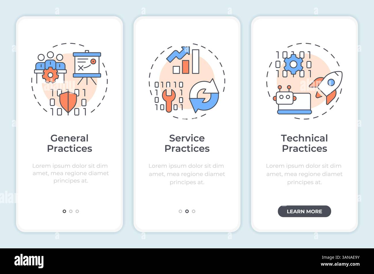ITIL management practices onboarding mobile app screen Stock Vector Image & Art - Alamy