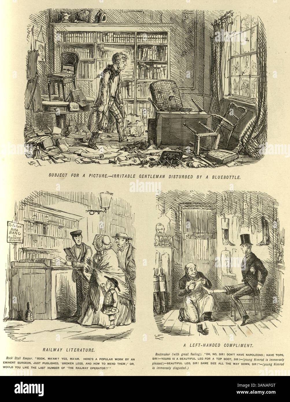 Victorian cartoon by John Leech, 19th Century humour, Vintage ...