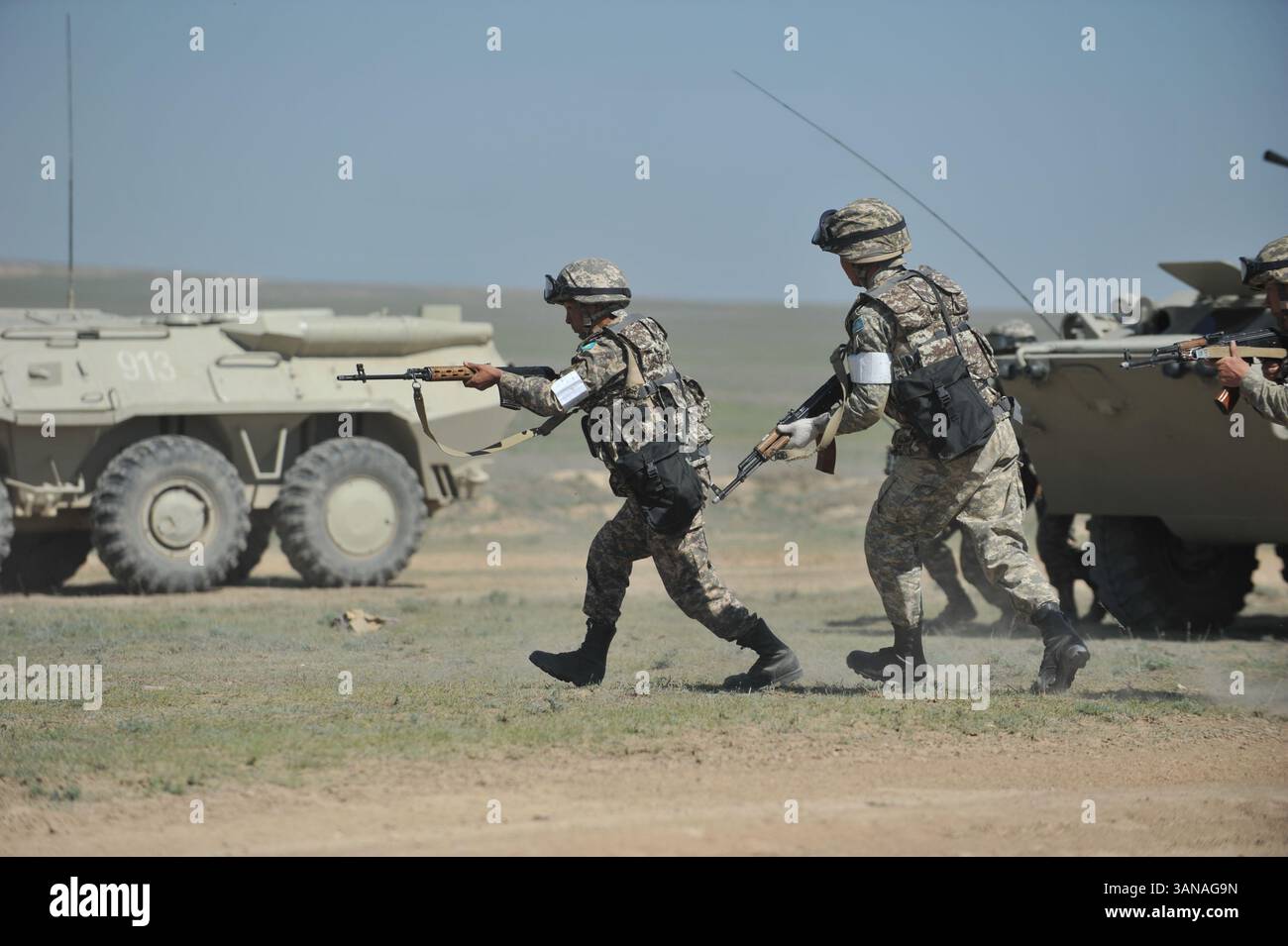 Military field exercises of various units of the defense forces Stock ...
