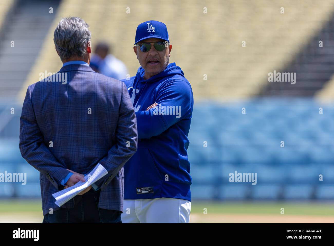 April 13, 2025: Los Angeles Dodger manager Dave Roberts on the field ...