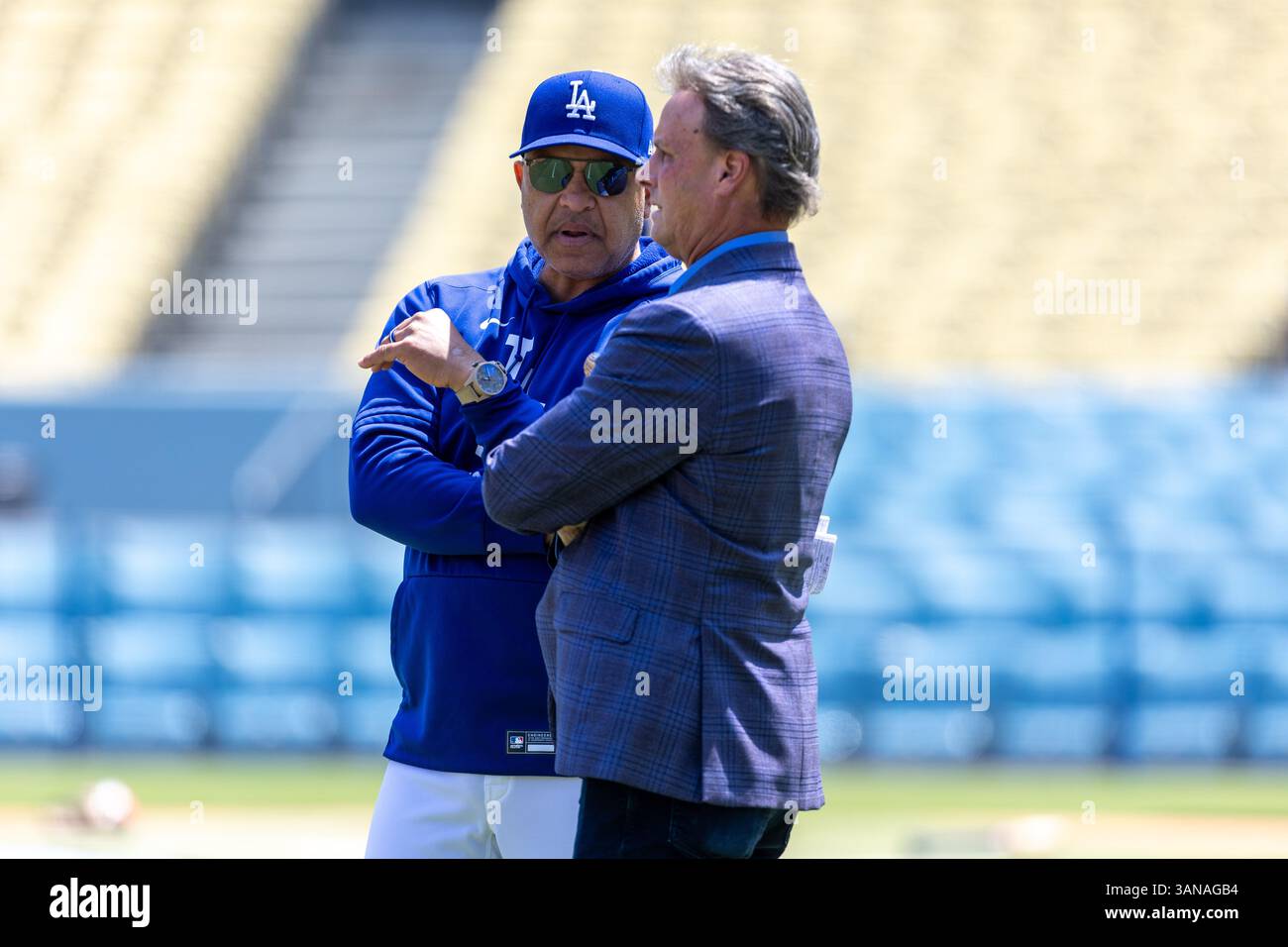 April 13, 2025: Los Angeles Dodger manager Dave Roberts on the field ...