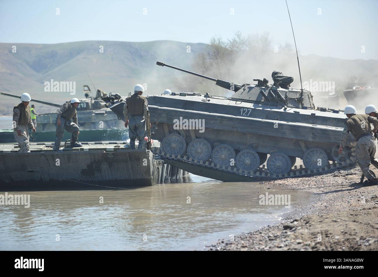 Military field exercises of various units of the defense forces Stock ...