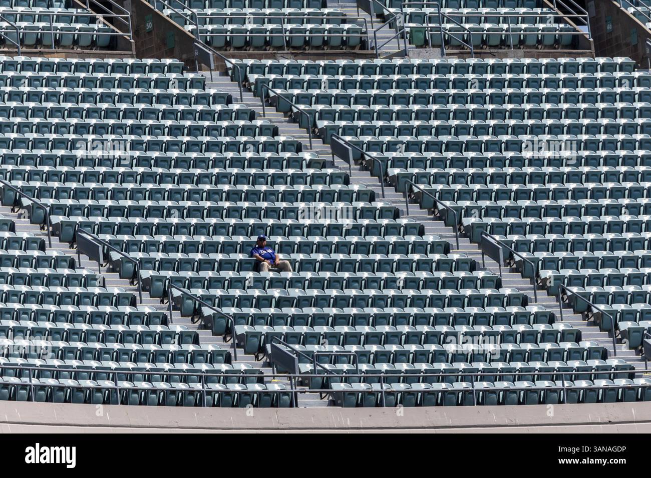 Los Angeles, California, USA. 13th Apr, 2025. a Los Angeles Dodger fan ...