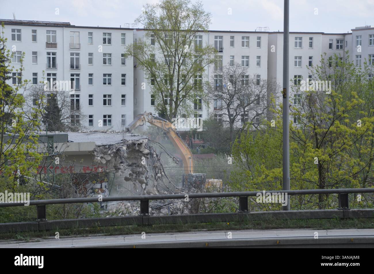Berlin, Germany - April 14, 2025 - Demolition works of the dilapidated ...