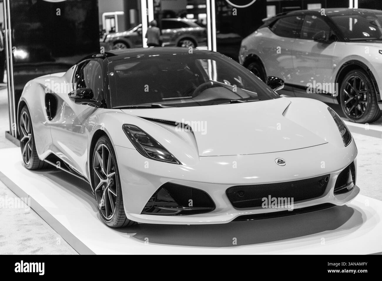 New York City, USA - March 27, 2024: Lotus Emira sportscar vehicle ...