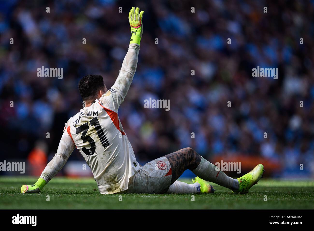 MANCHESTER, ENGLAND - APRIL 12: Ederson during the Premier League match ...